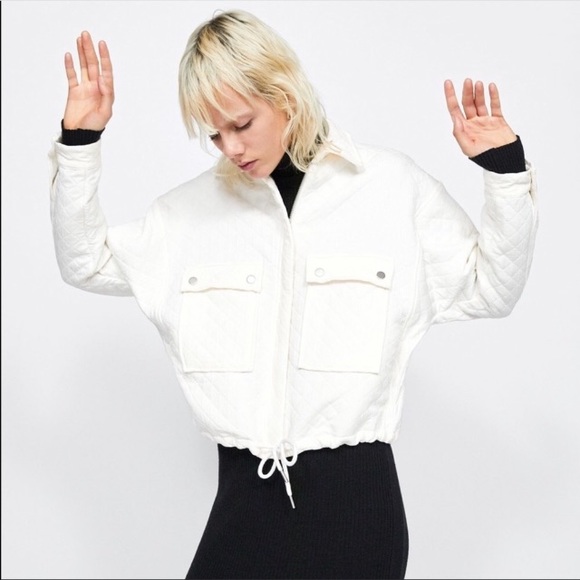 Zara | Jackets & Coats | Zara Cream Color Quilted Jacket | Poshmark